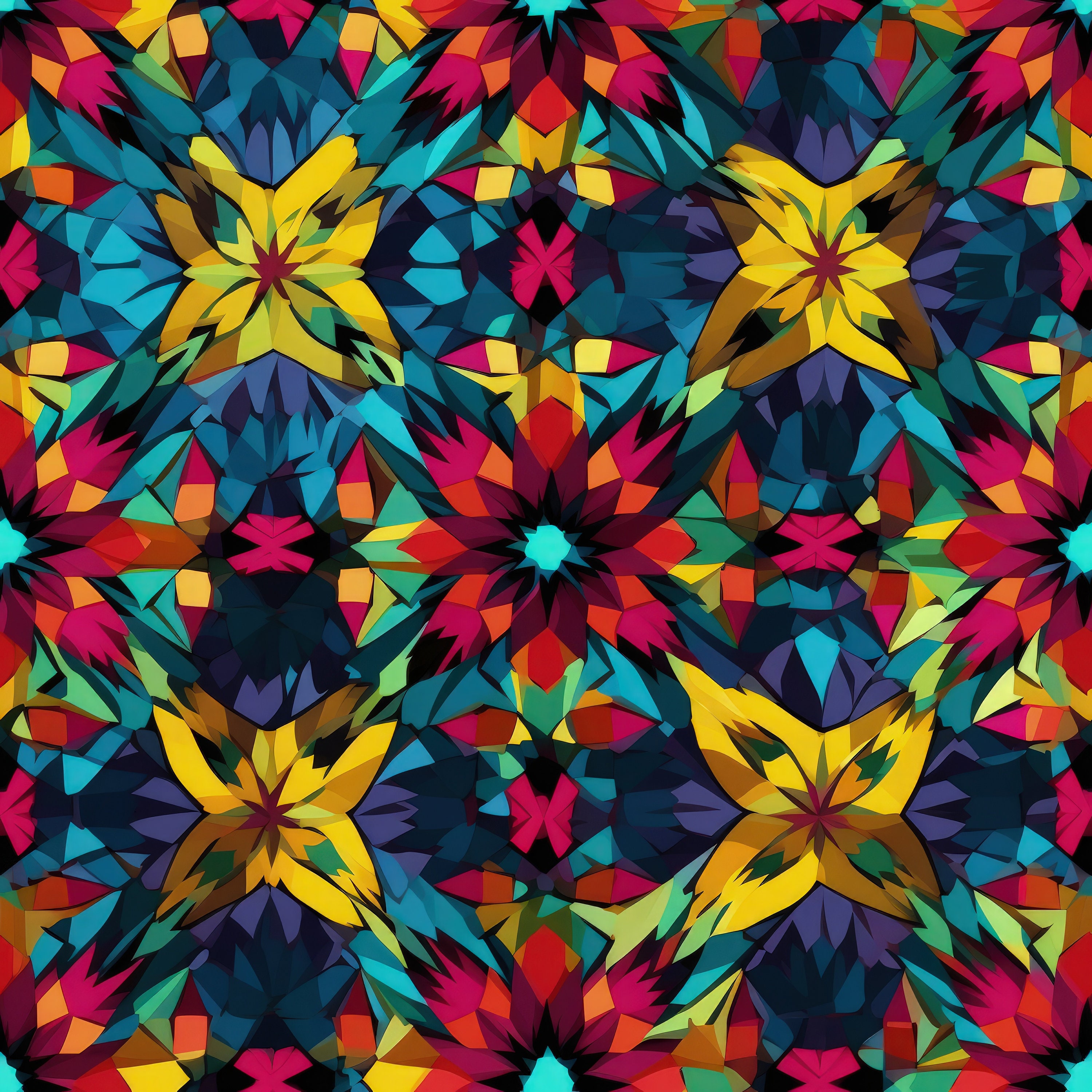 Kaleidoscope Pattern Designs, 20 Images, Seamless - Etsy