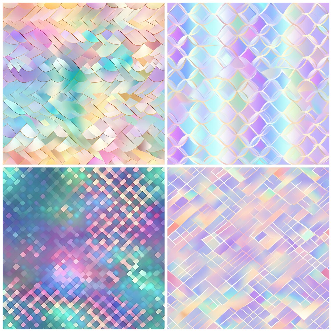 Holographic Theme Illustrations, 20 Patterns, Seamless - Etsy