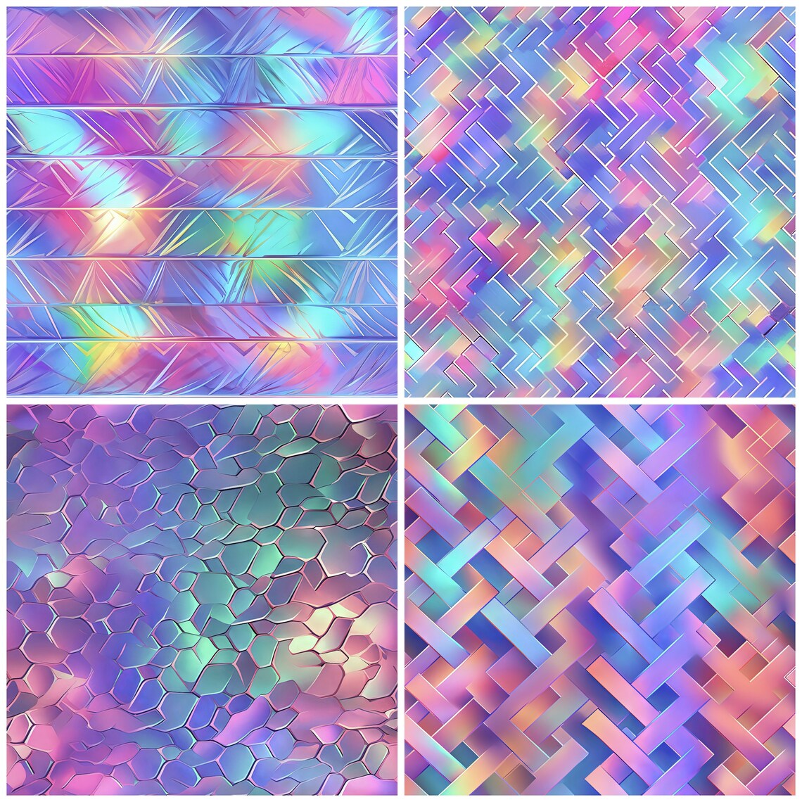Holographic Theme Illustrations, 20 Patterns, Seamless - Etsy