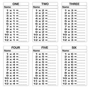 Times Table Printable Sheets With BONUS Exercise Pages - Etsy