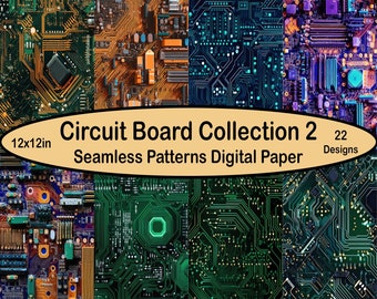Circuit Board Inspired Theme Illustrations Pack 2, 22 Patterns ...