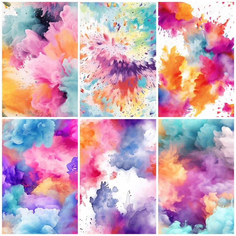 Exploding Paint Illustrations, 21 Patterns, Seamless - Etsy