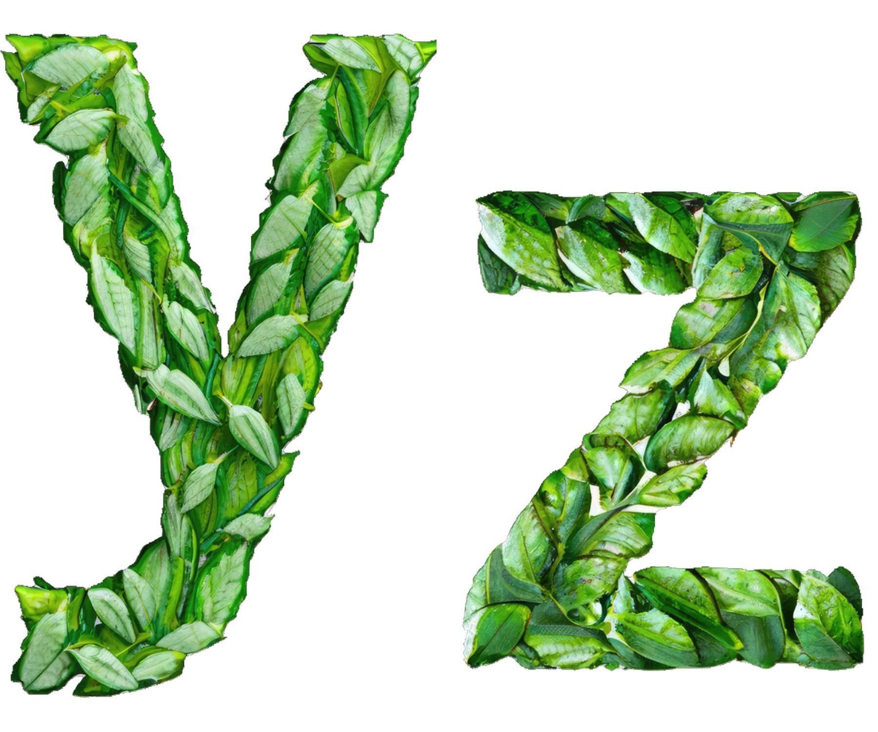 Leaf Pattern Alphabet Letters and Numbers - Etsy