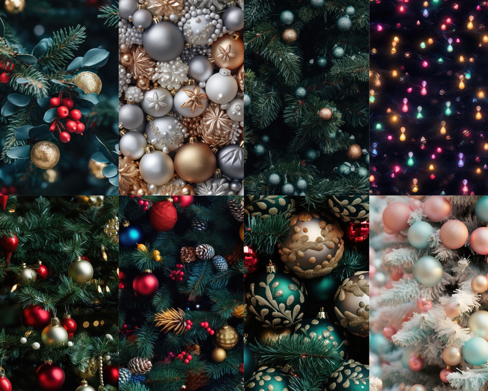 Christmas Tree Pattern: Festive Holiday Seamless Backgrounds (digital ...