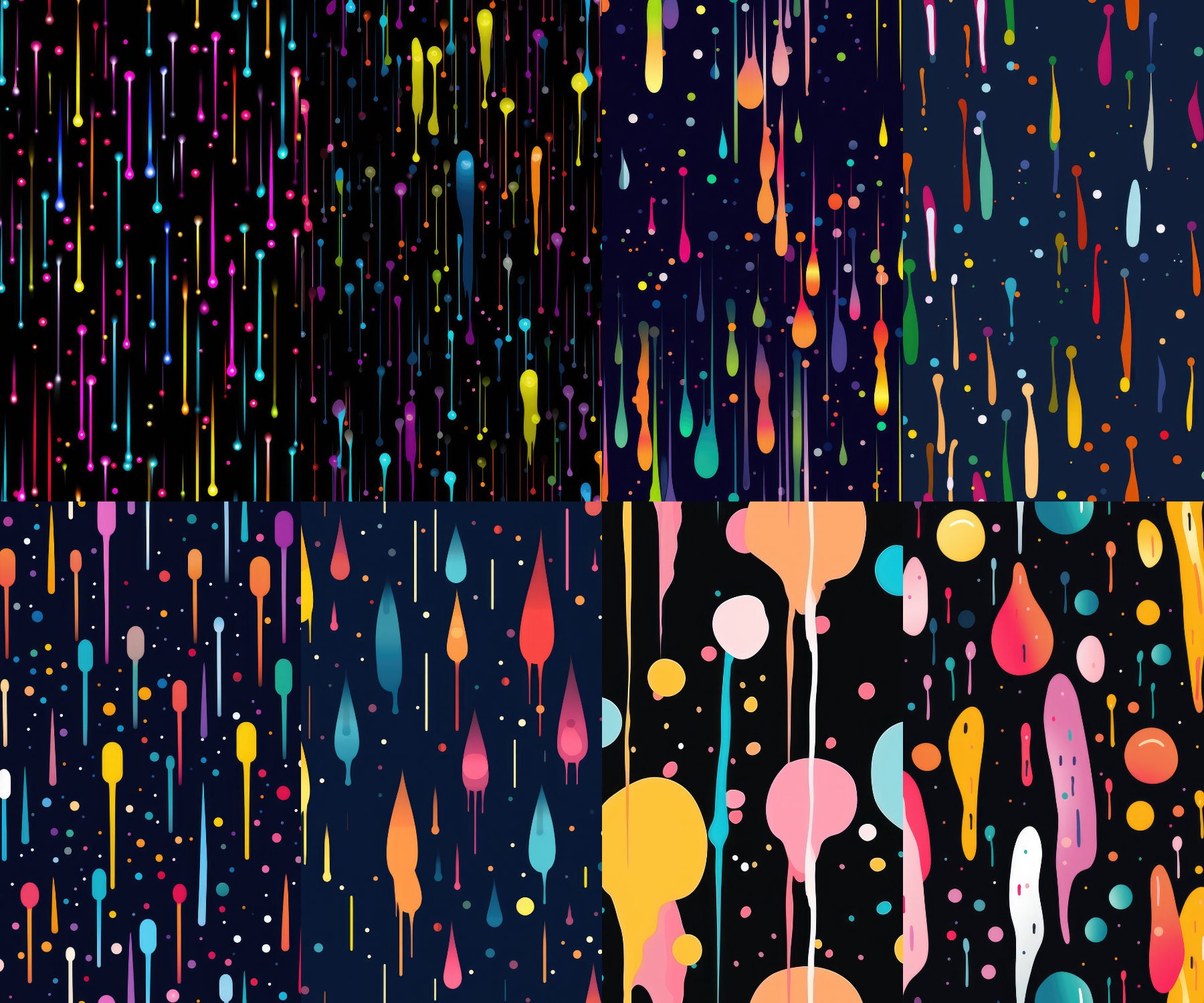 Colorful Liquid Drips Paint Effect Illustration Seamless Background - Etsy