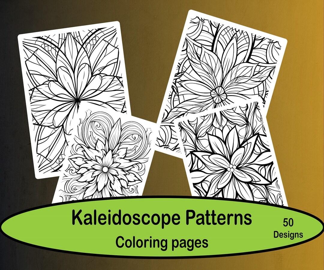 Kaleidoscope Coloring Pages 50 Designs - Etsy
