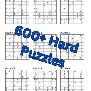 Sudoku Puzzles - Hard Level Collection - Volume 1 | 600+ Printable Hard ...