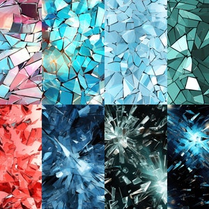 Broken and Shattered Glass Illustration Seamless Background - Etsy