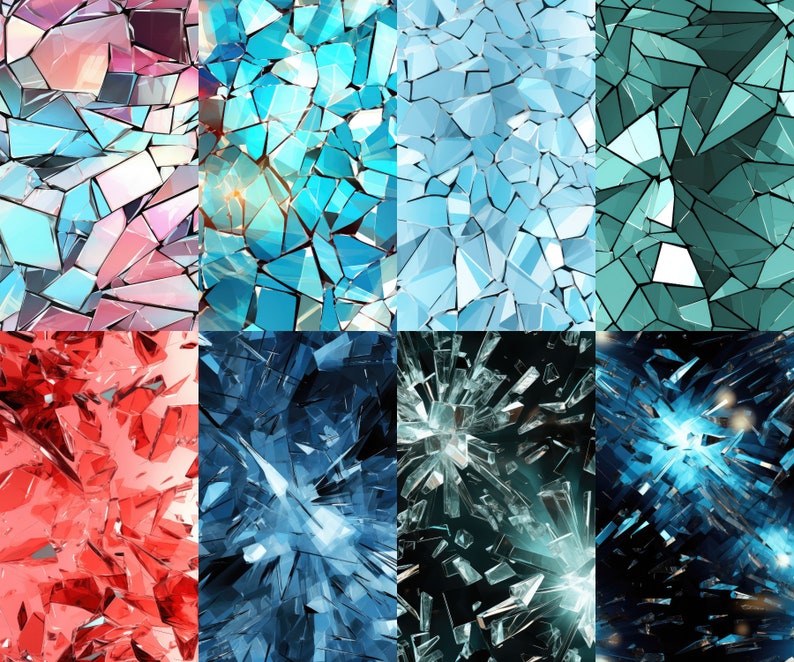 Broken and Shattered Glass Illustration Seamless Background - Etsy