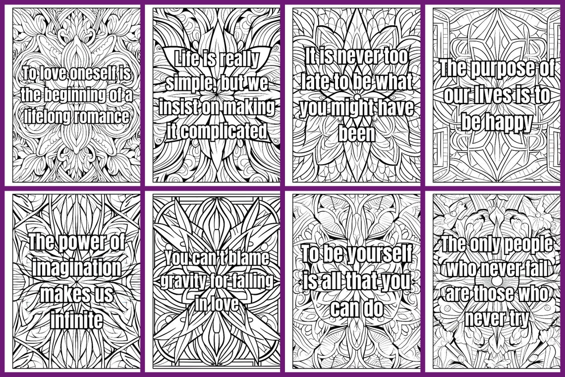 Famous Inspirational Quotes Coloring Pages - Etsy