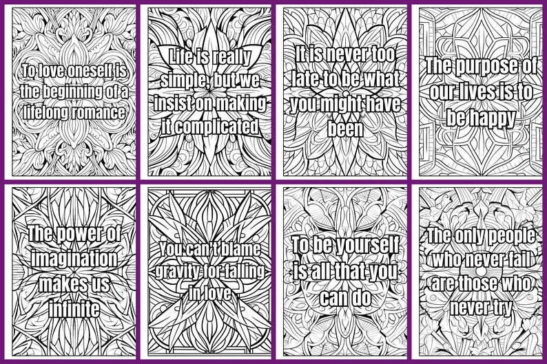 Famous Inspirational Quotes Coloring Pages - Etsy