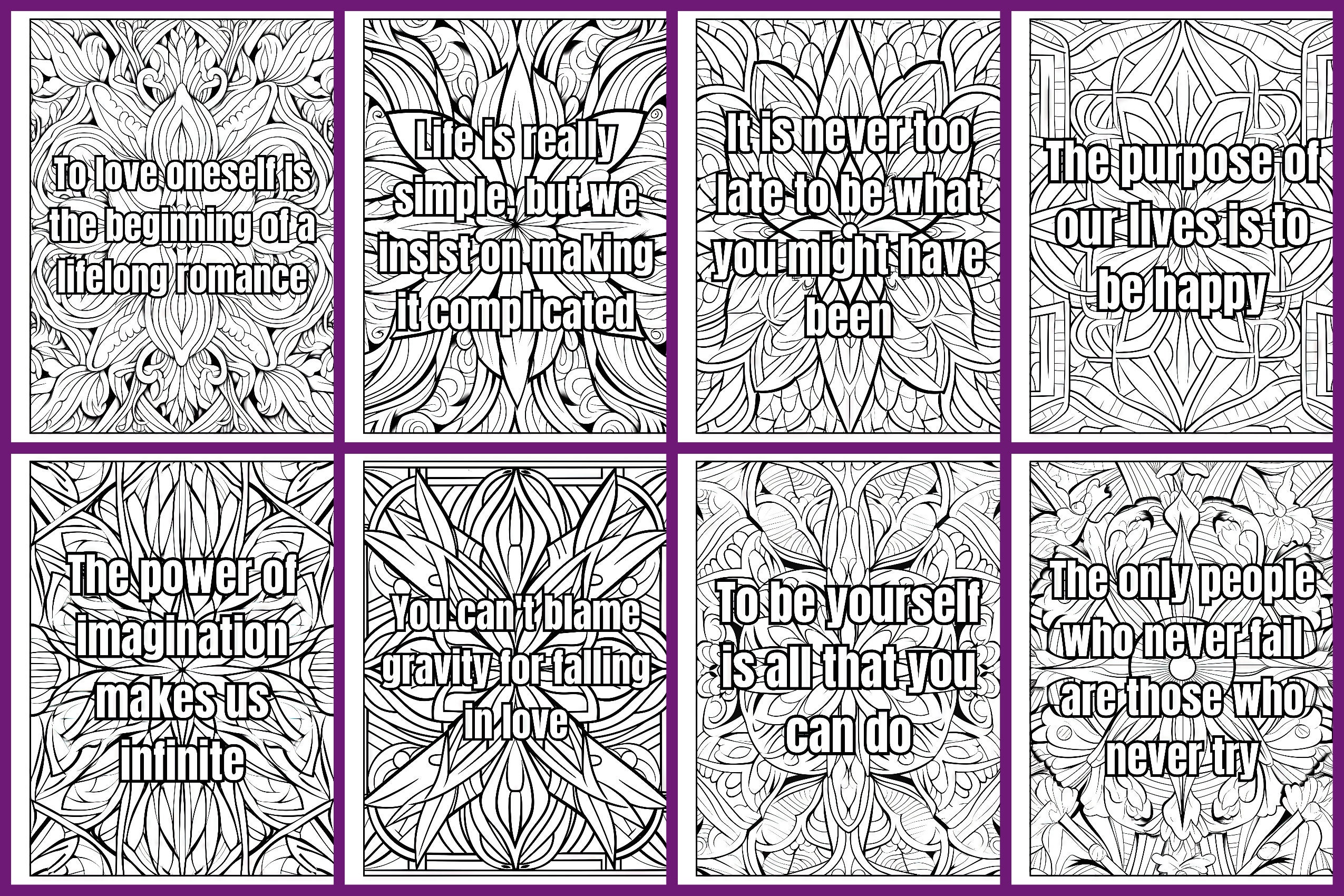 Famous Inspirational Quotes Coloring Pages - Etsy