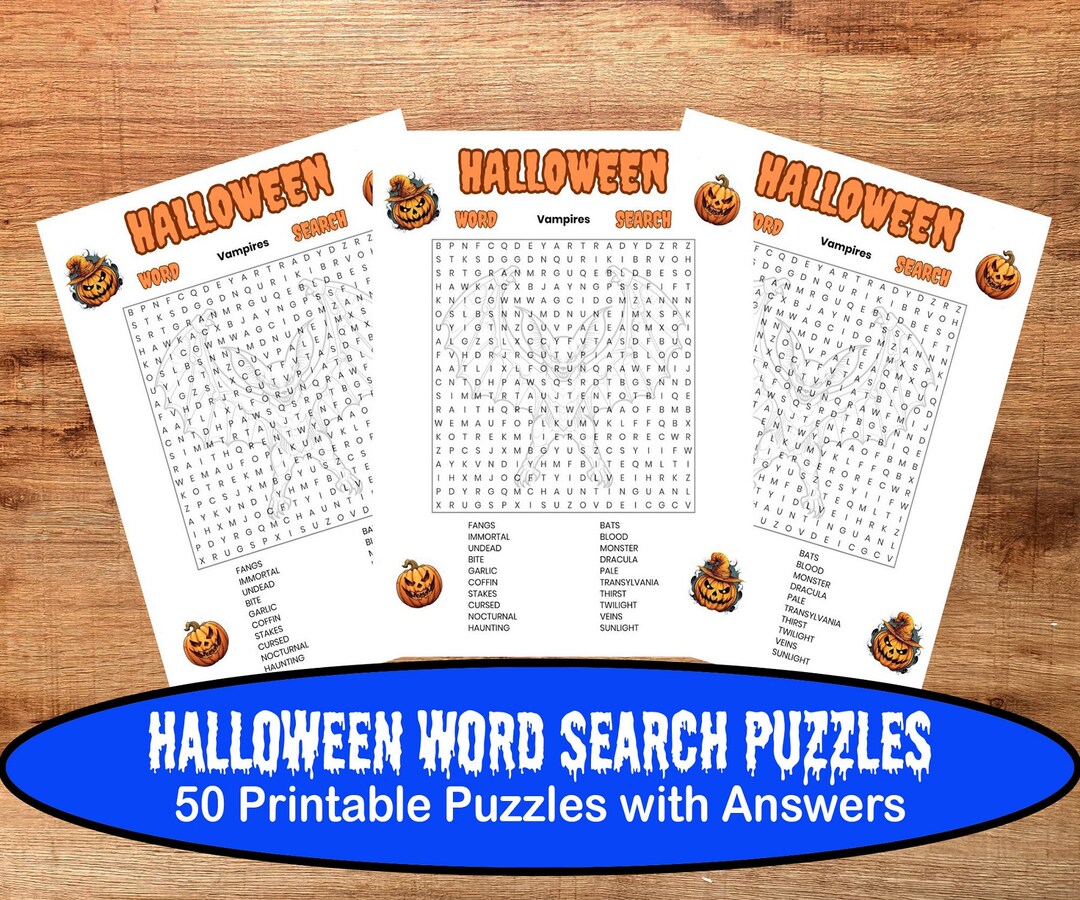 Halloween Word Search Puzzles Wordsearch - Etsy