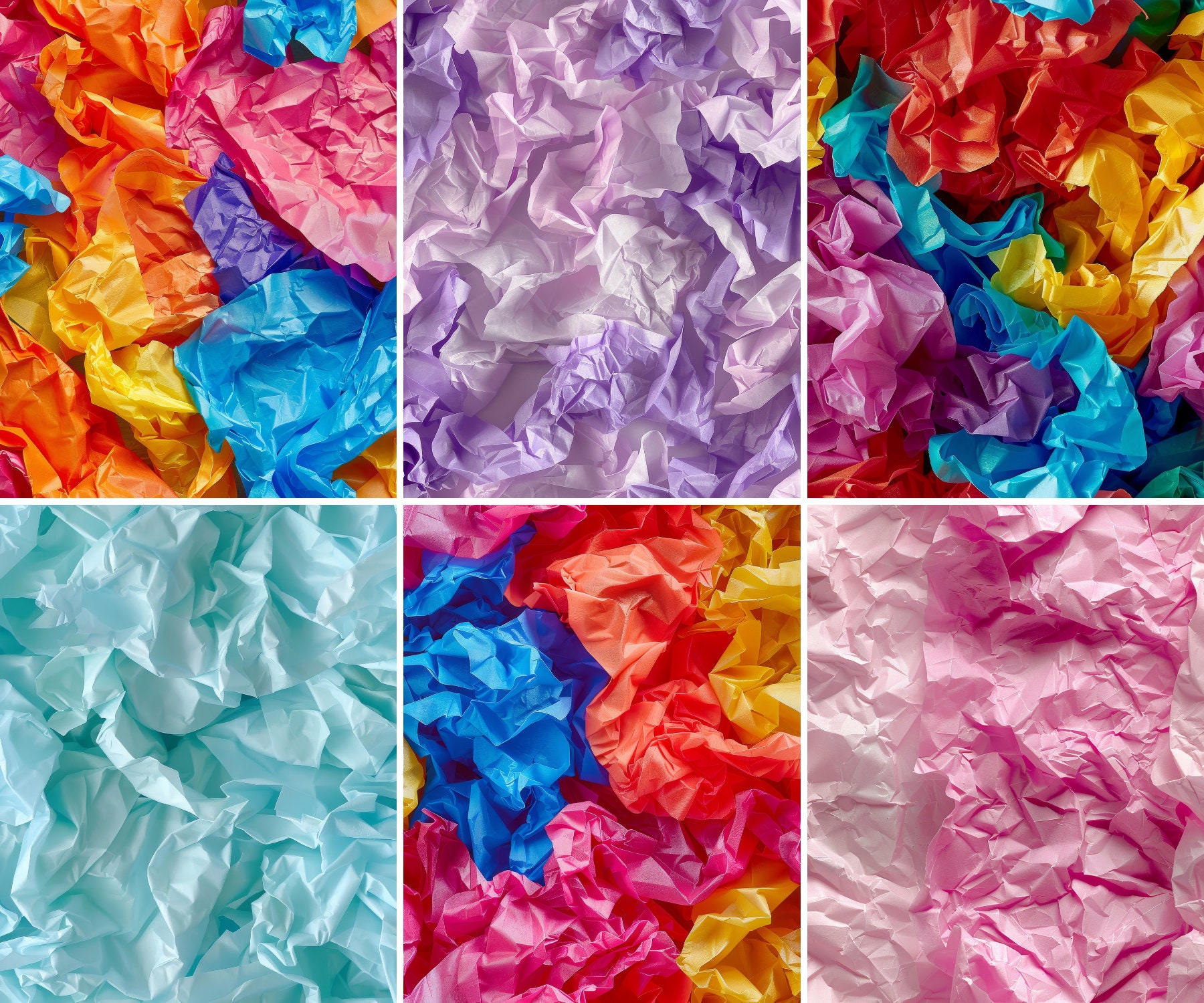 Crumpled Paper Seamless Pattern, Scrunched Paper Digital Paper, Tissue ...