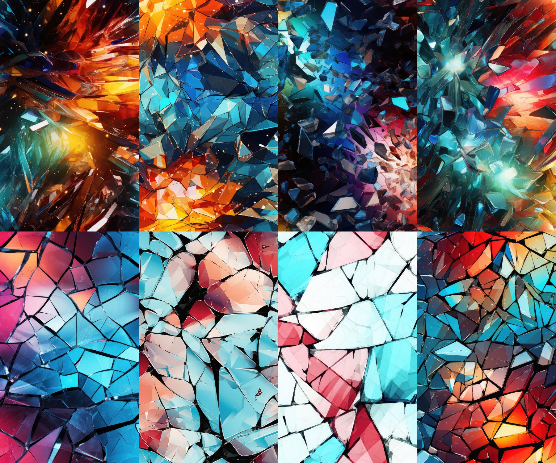 Broken and Shattered Glass Illustration Seamless Background - Etsy