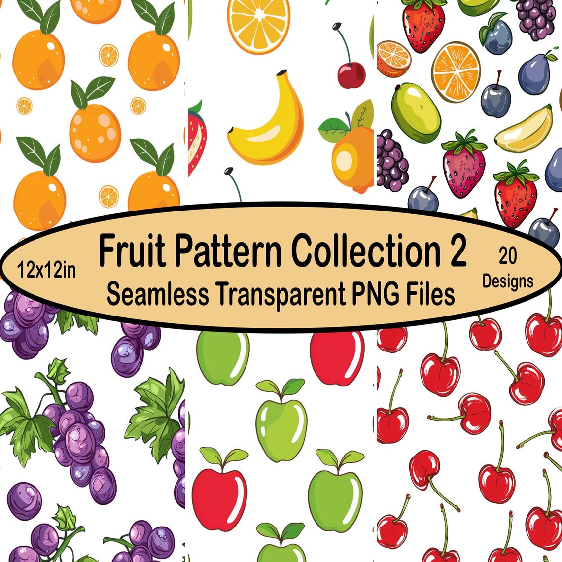 Fruit Illustration, Digital Download, PNG Files, Transparent ...