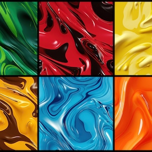 Abstract Liquid Melted Plastic, Futuristic Vibrant Colorful Digital ...