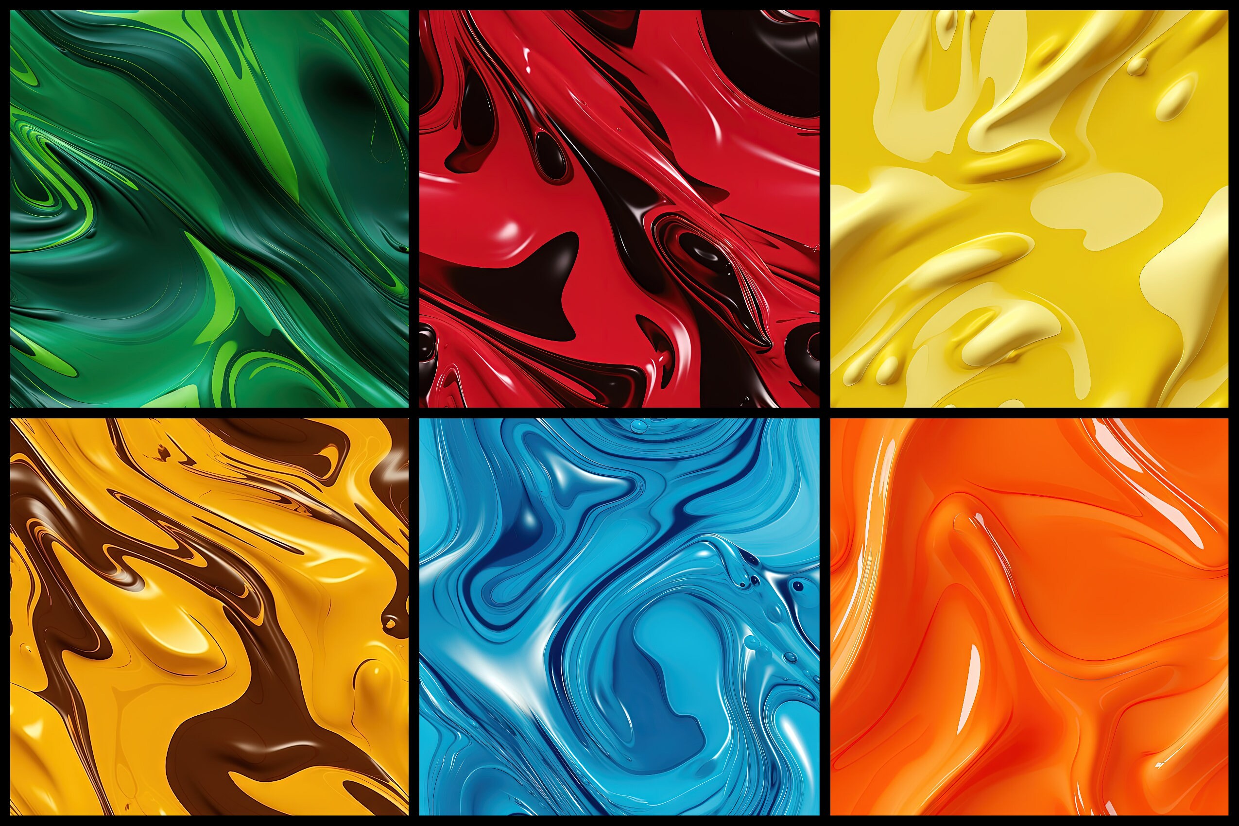 Abstract Liquid Melted Plastic, Futuristic Vibrant Colorful Digital ...