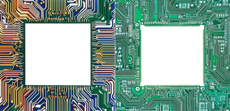 Circuit Board Inspired Theme Border Frames, 15 Designs, Transparent - Etsy