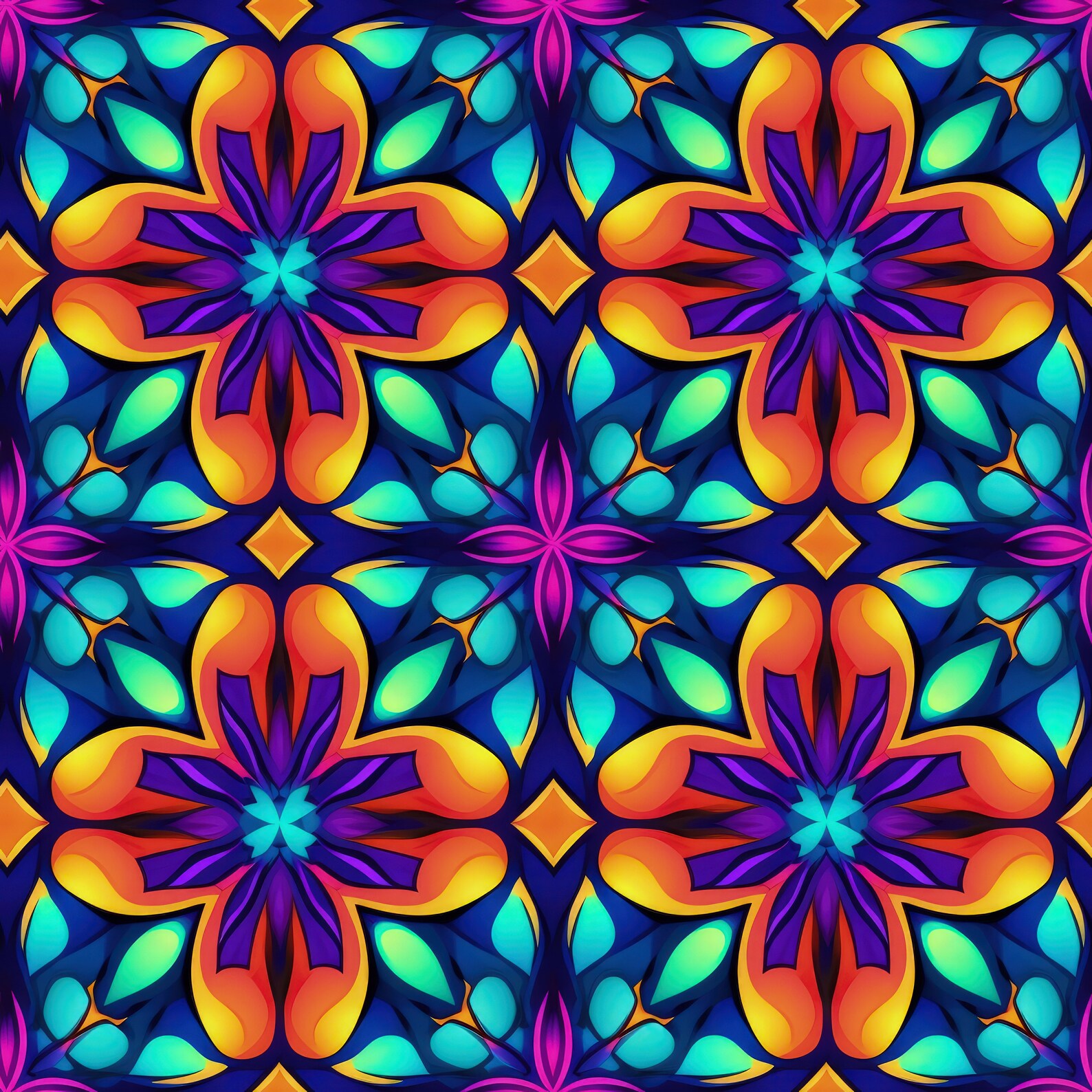 Kaleidoscope Pattern Designs, 20 Images, Seamless - Etsy