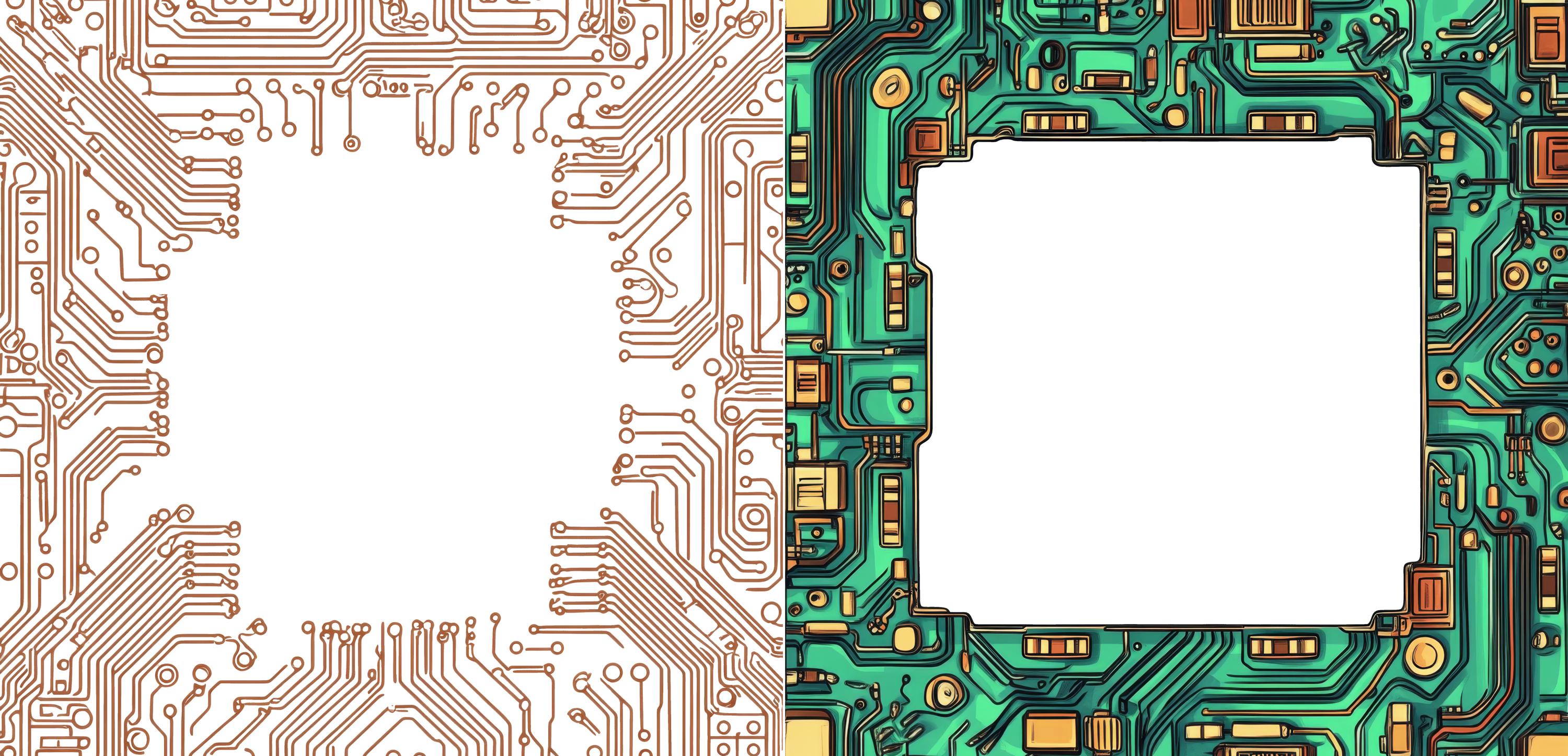 Circuit Board Inspired Theme Border Frames, 15 Designs, Transparent - Etsy
