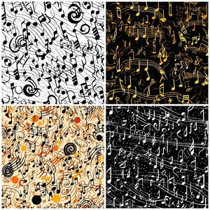 Musical Notes Theme Digital Art Design Background Paper Pack 30 Designs ...