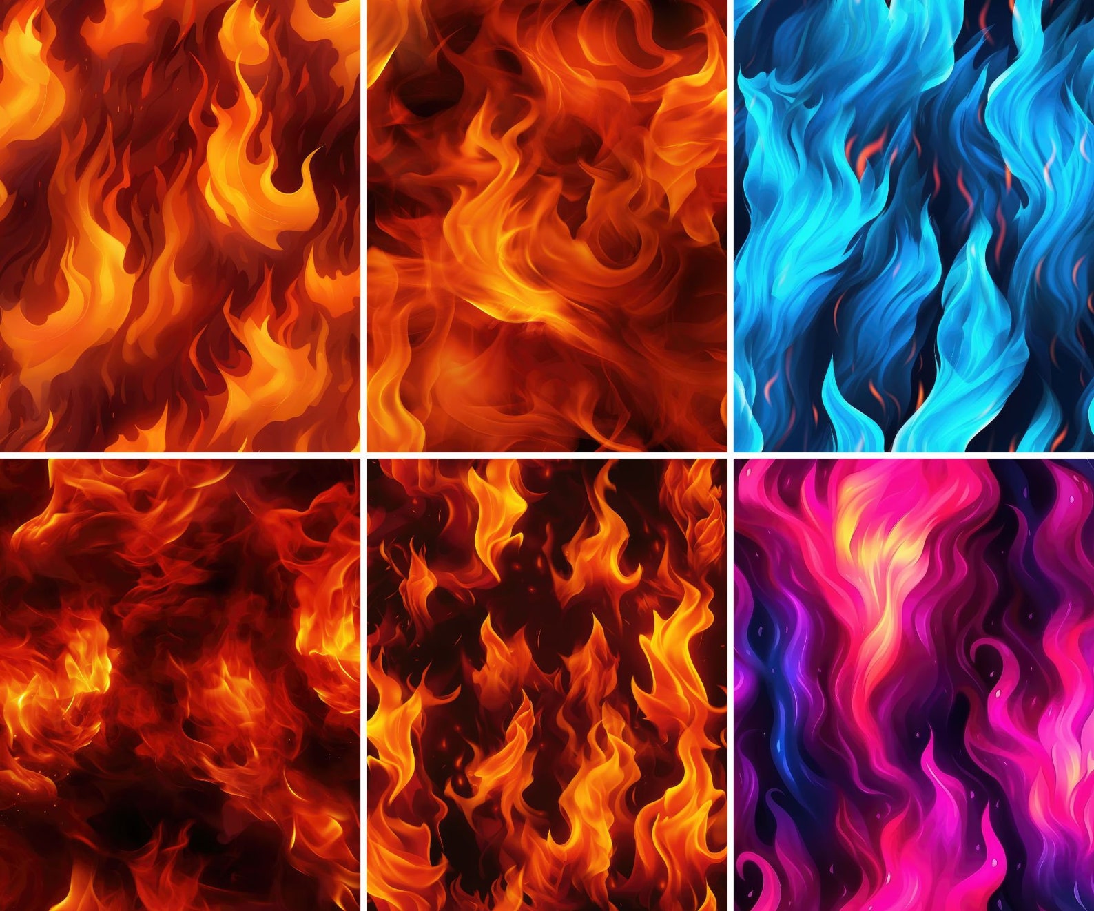 Abstract Fire Flames Patterns Seamless - Etsy