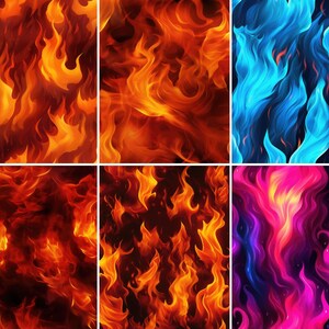 Abstract Fire Flames Patterns Seamless - Etsy