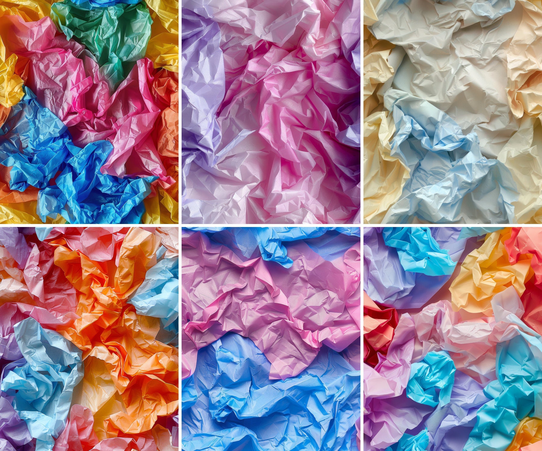 Crumpled Tissue Paper Seamless Pattern, Scrapbook Paper (digital ...