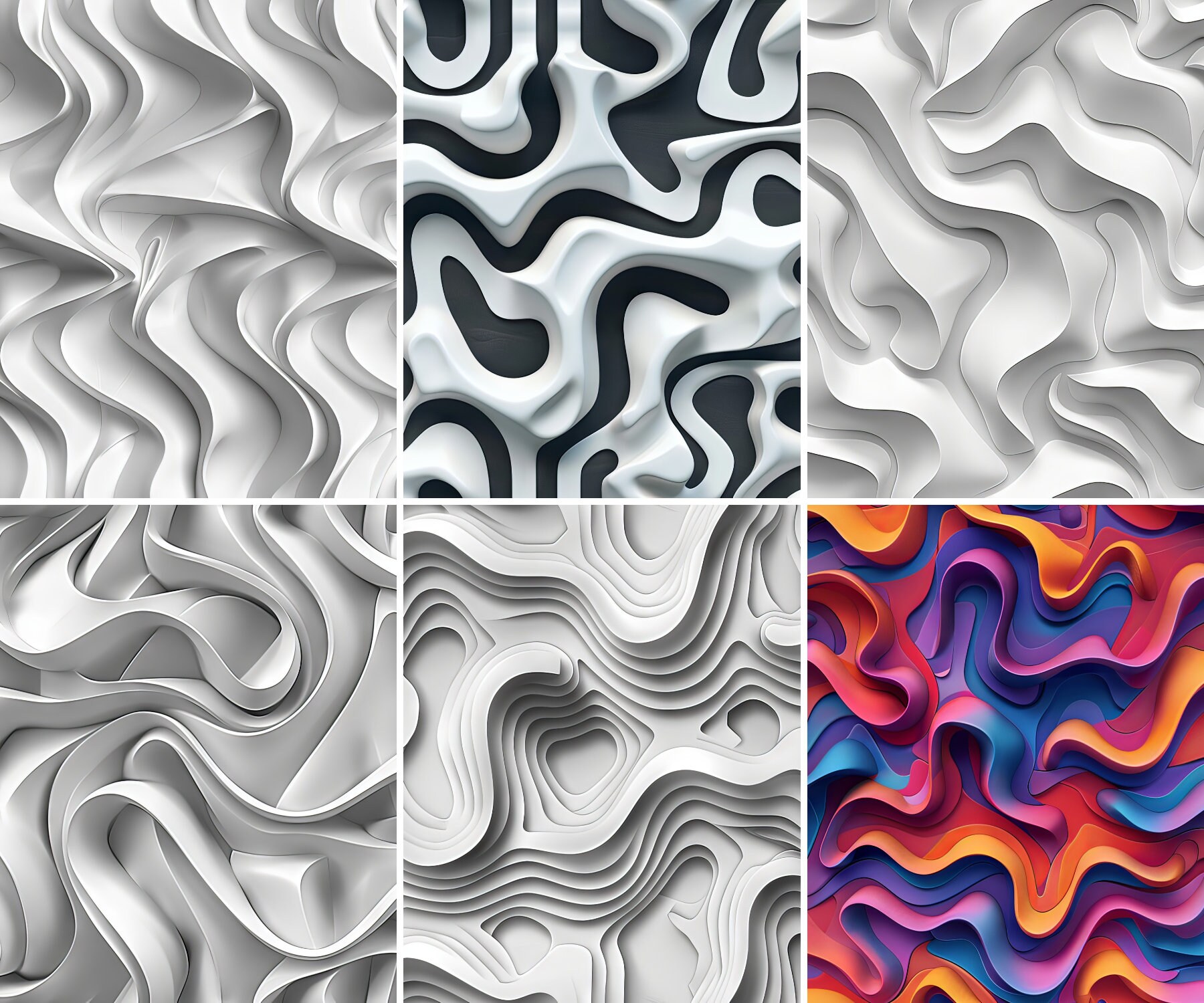 3D Seamless Digital Paper Contours - 3d Background, Swirl Clip Art ...