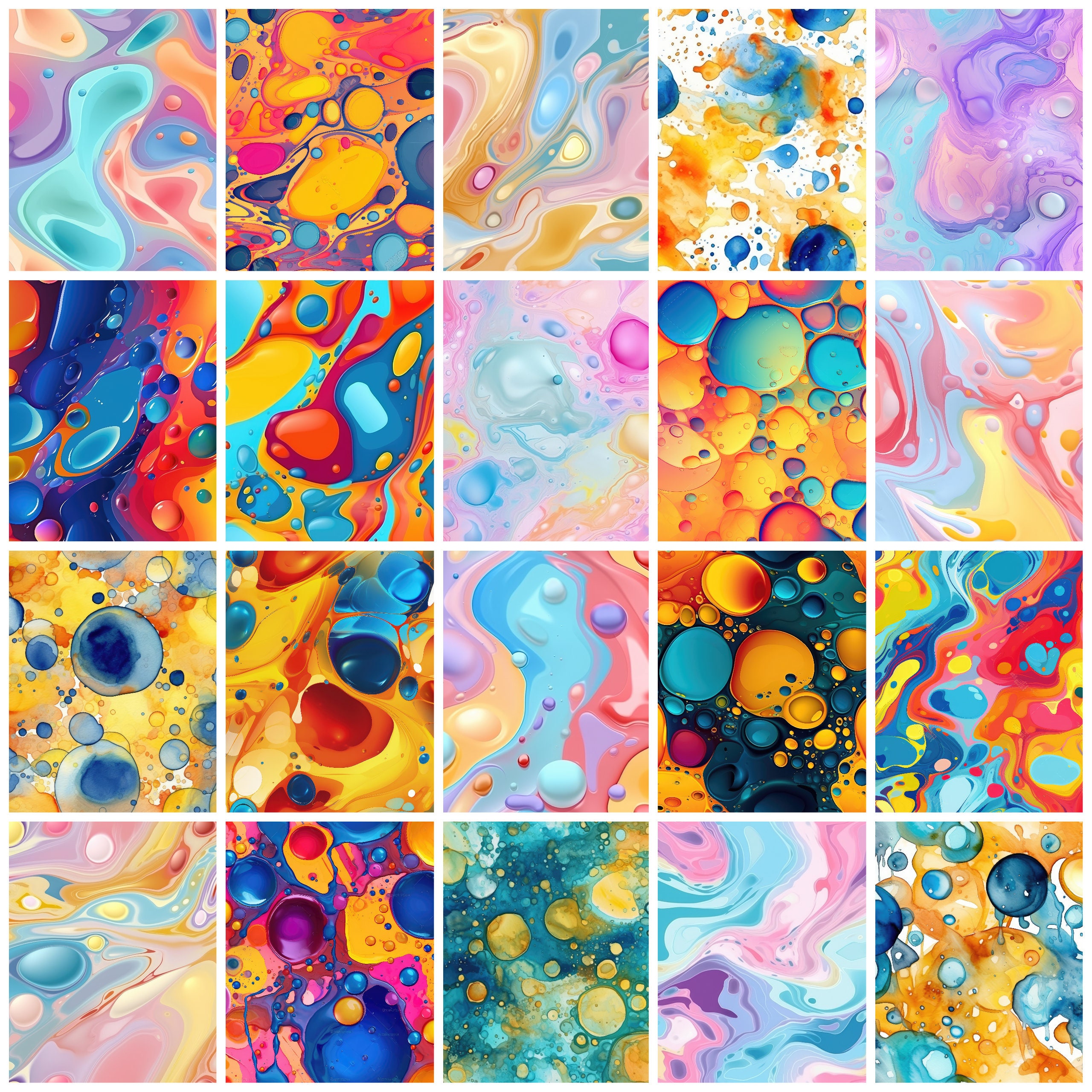 Abstract Oil and Water Mix, 20 Patterns, Seamless - Etsy