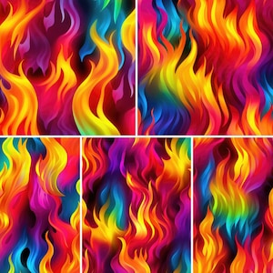 Abstract Fire Flames Patterns Seamless - Etsy