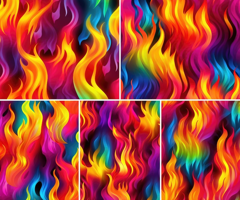 Abstract Fire Flames Patterns Seamless - Etsy