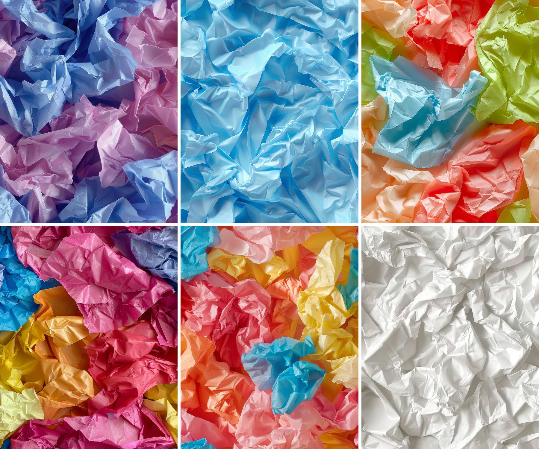 Crumpled Paper Seamless Pattern, Scrunched Paper Digital Paper, Tissue ...