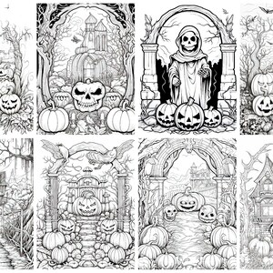 Adult and Teen Halloween Coloring Pages - 40 Designs - Etsy