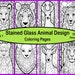 Stained Glass Coloring Pages Animal Theme 30 Designs Pack1 - Etsy