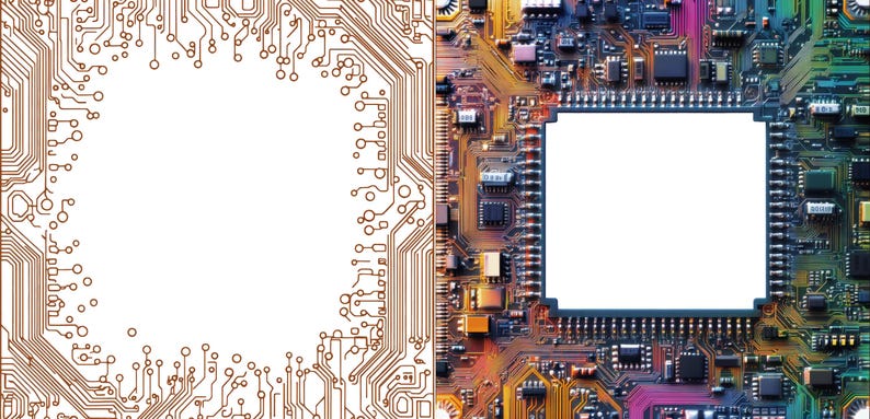 Circuit Board Inspired Theme Border Frames, 15 Designs, Transparent - Etsy