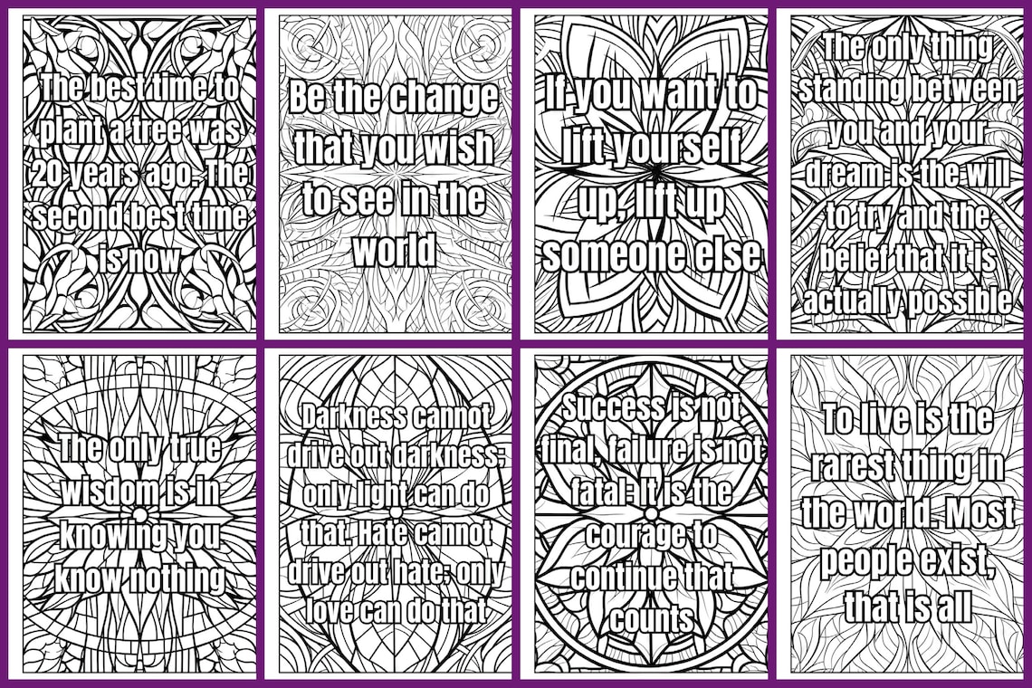 Famous Inspirational Quotes Coloring Pages - Etsy