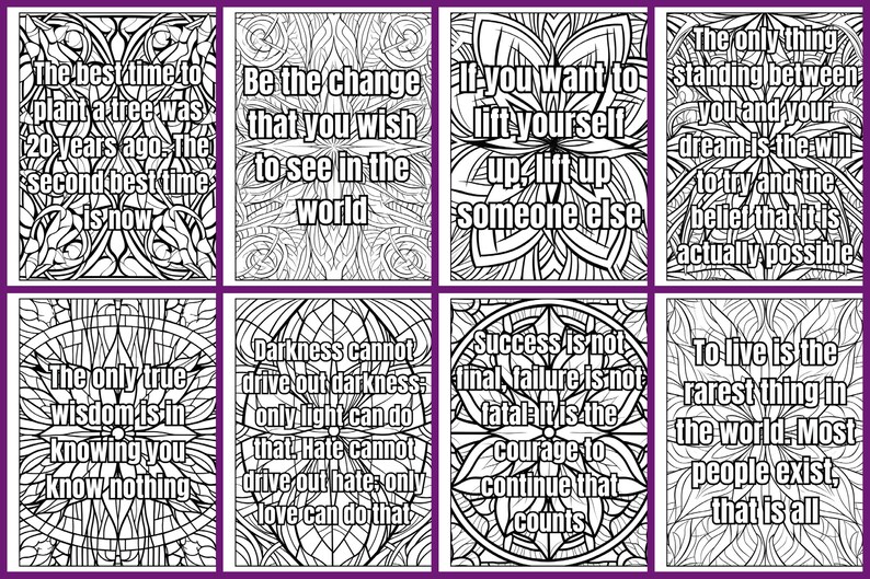 Famous Inspirational Quotes Coloring Pages - Etsy