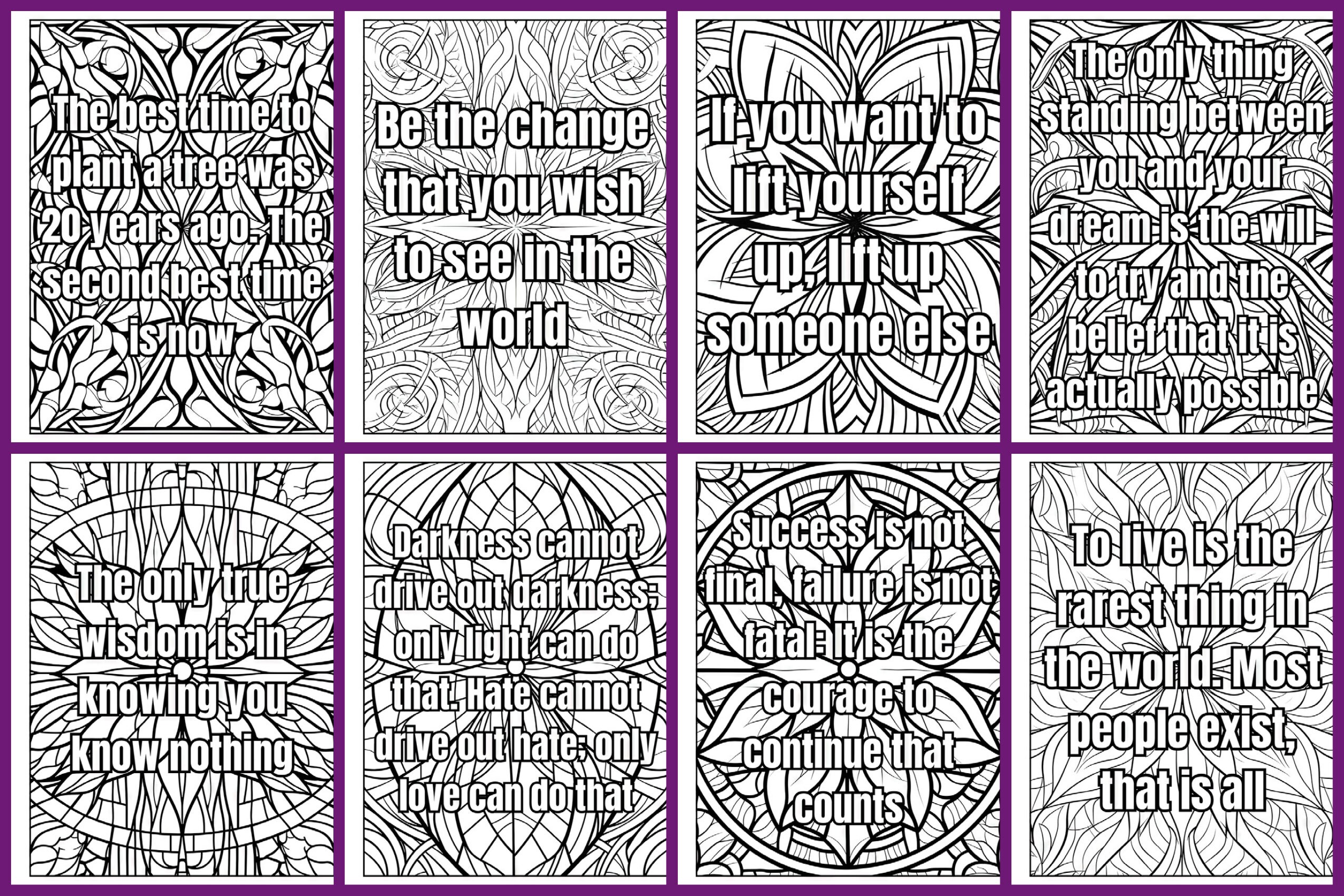 Famous Inspirational Quotes Coloring Pages - Etsy