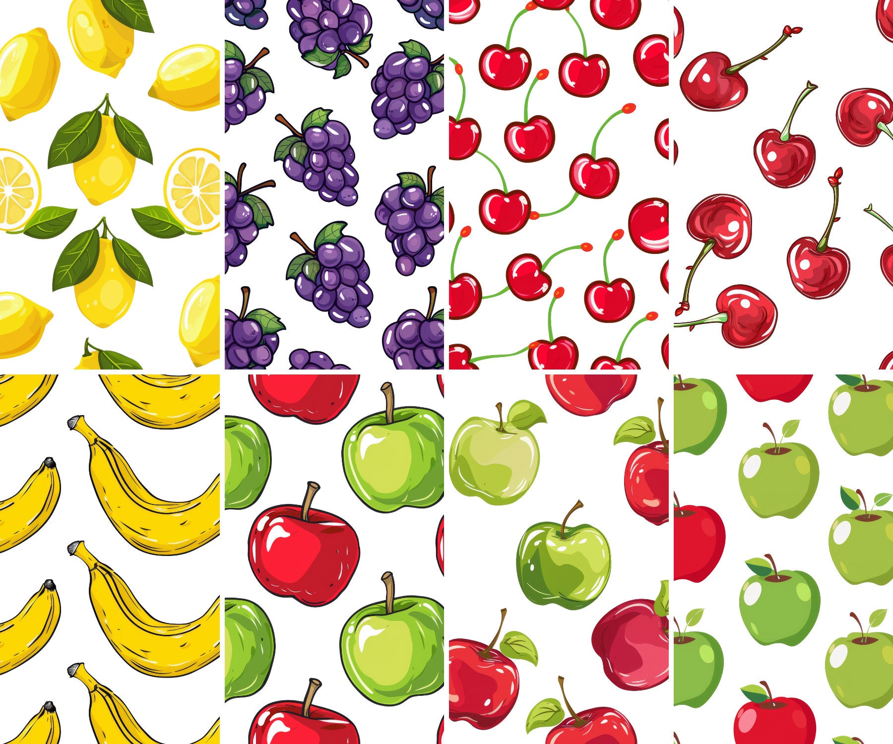 Fruit Illustration, Digital Download, PNG Files, Transparent ...
