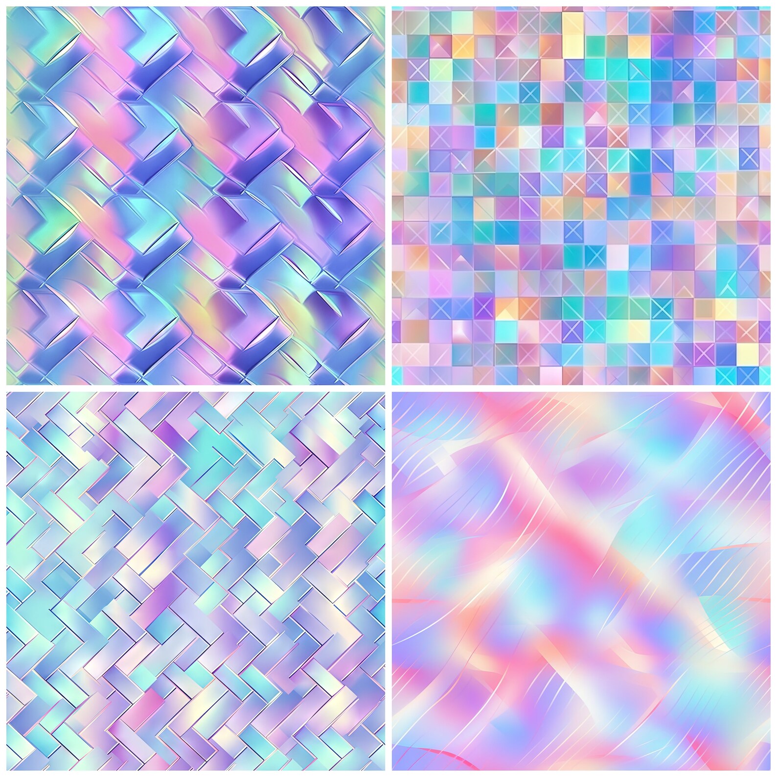 Holographic Theme Illustrations, 20 Patterns, Seamless - Etsy