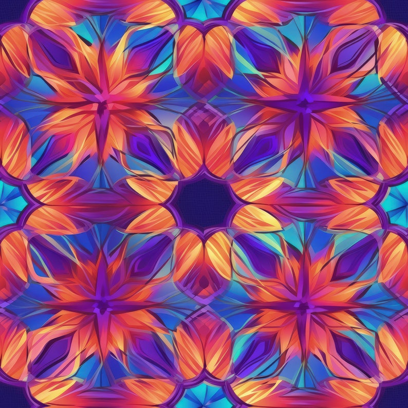 Kaleidoscope Pattern Designs, 20 Images, Seamless - Etsy