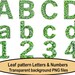 Leaf Pattern Alphabet Letters and Numbers - Etsy