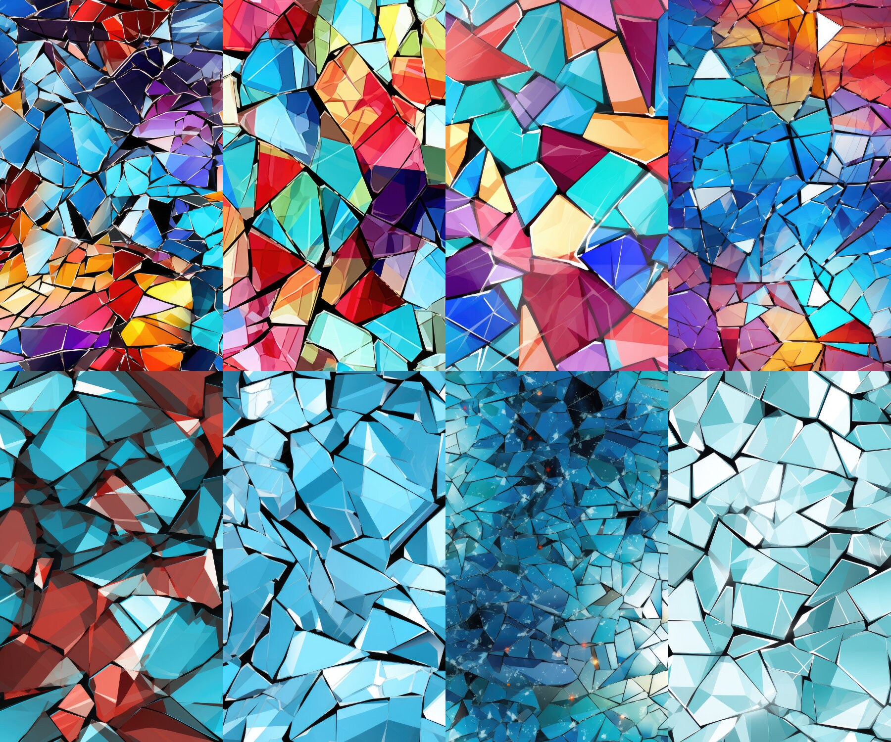 Broken and Shattered Glass Illustration Seamless Background - Etsy