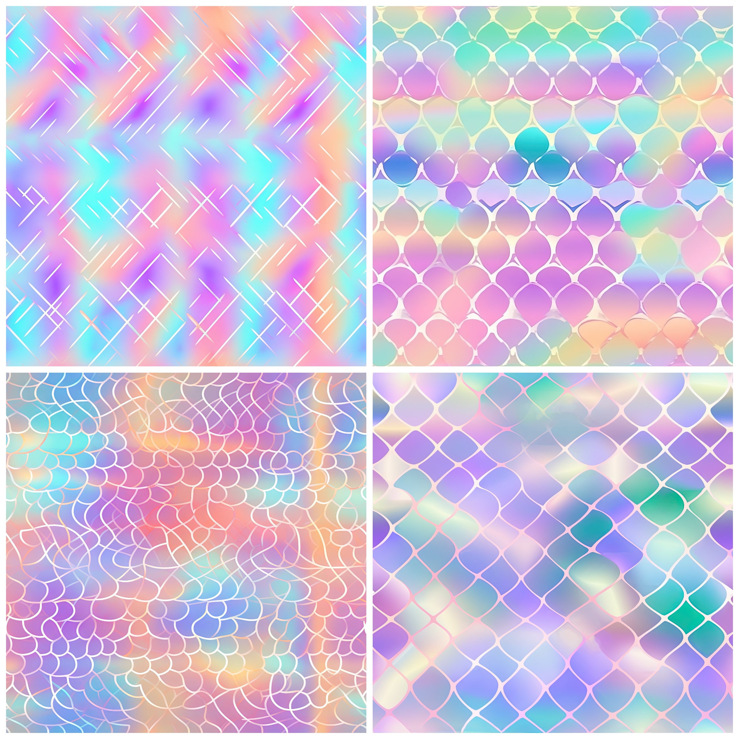 Holographic Theme Illustrations, 20 Patterns, Seamless - Etsy