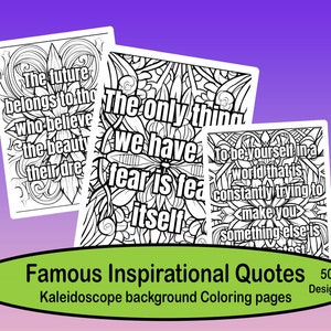 Famous Inspirational Quotes Coloring Pages - Etsy