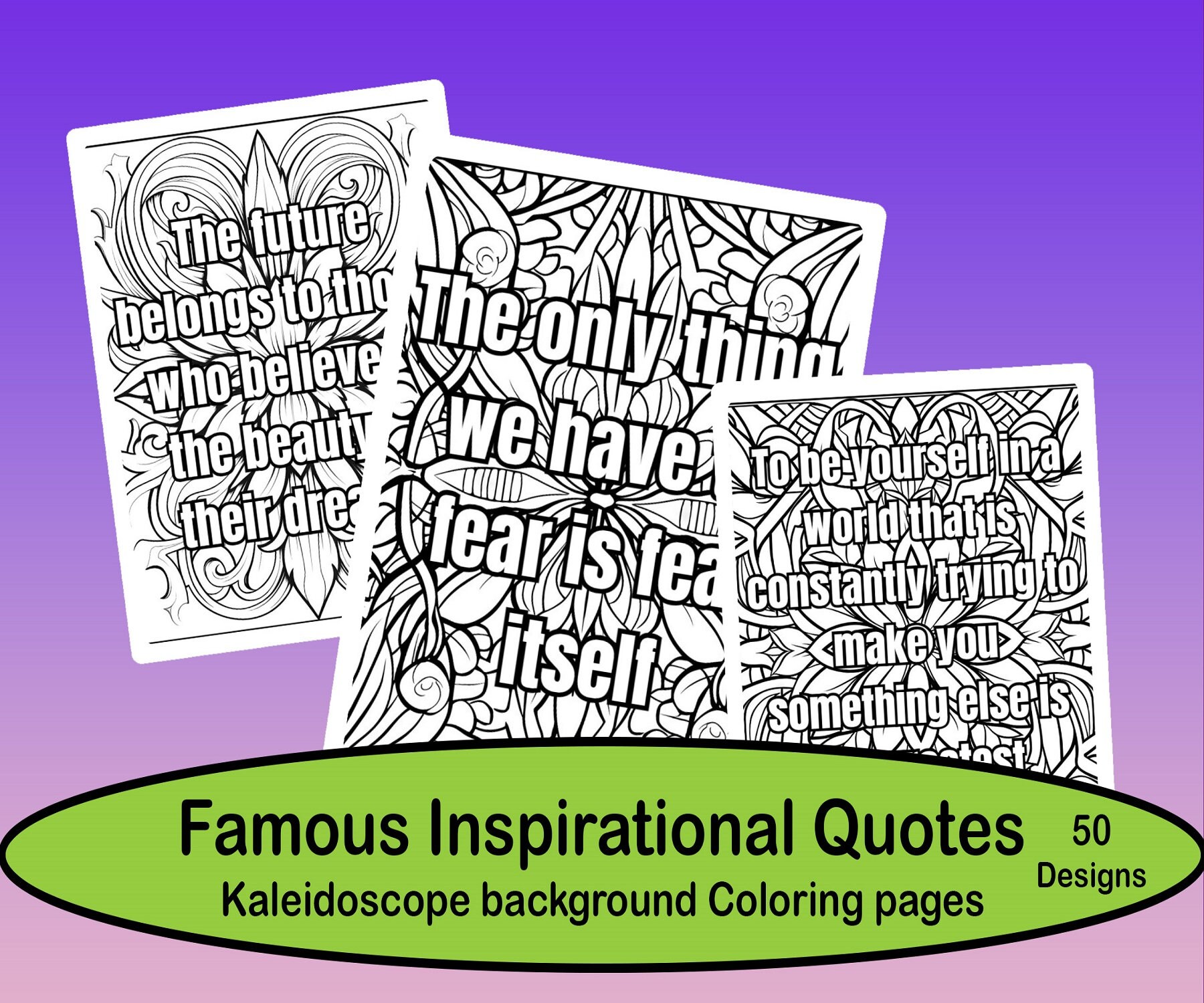 Famous Inspirational Quotes Coloring Pages - Etsy