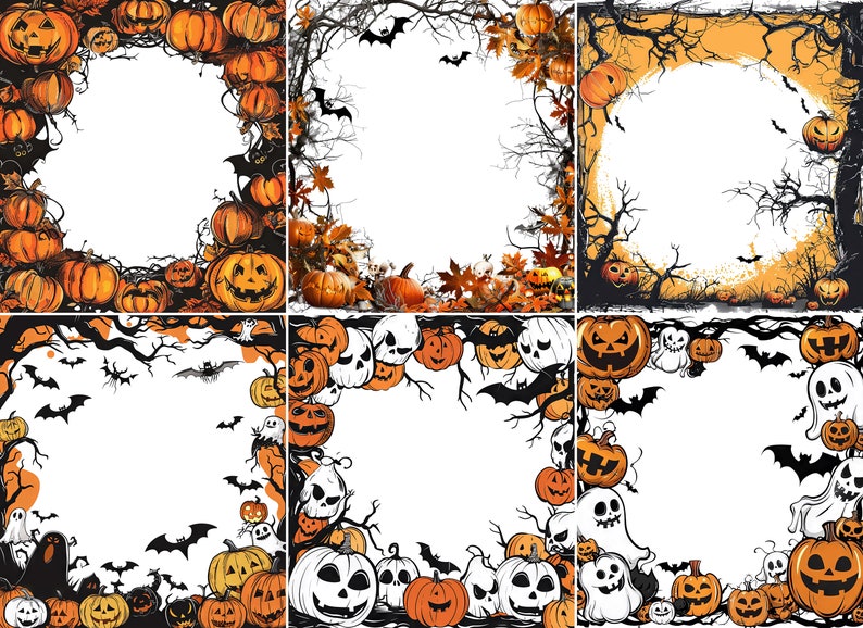 Halloween Border Bundle – PNG Clipart, Transparent Background (digital ...