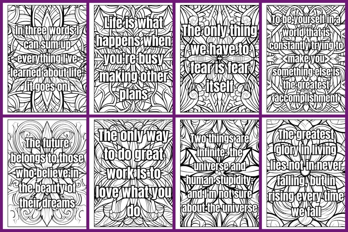 Famous Inspirational Quotes Coloring Pages - Etsy
